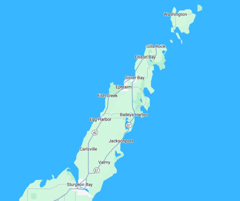 Door County Map: Towns, Cities, Tourist Map, & PDF